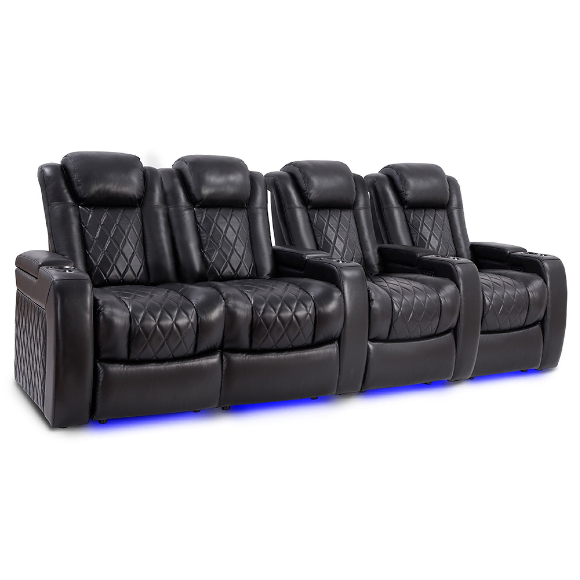 Valencia Theater Seating 112" Wide Genuine Leather Home Theater Seating ...