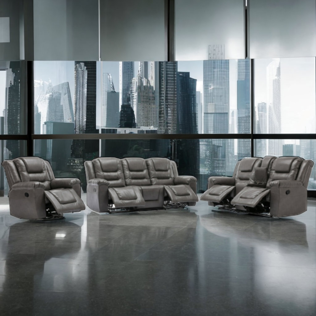 VAMOP Pu Home Theater Recliner Set Manual Recliner Chair With Built-in ...