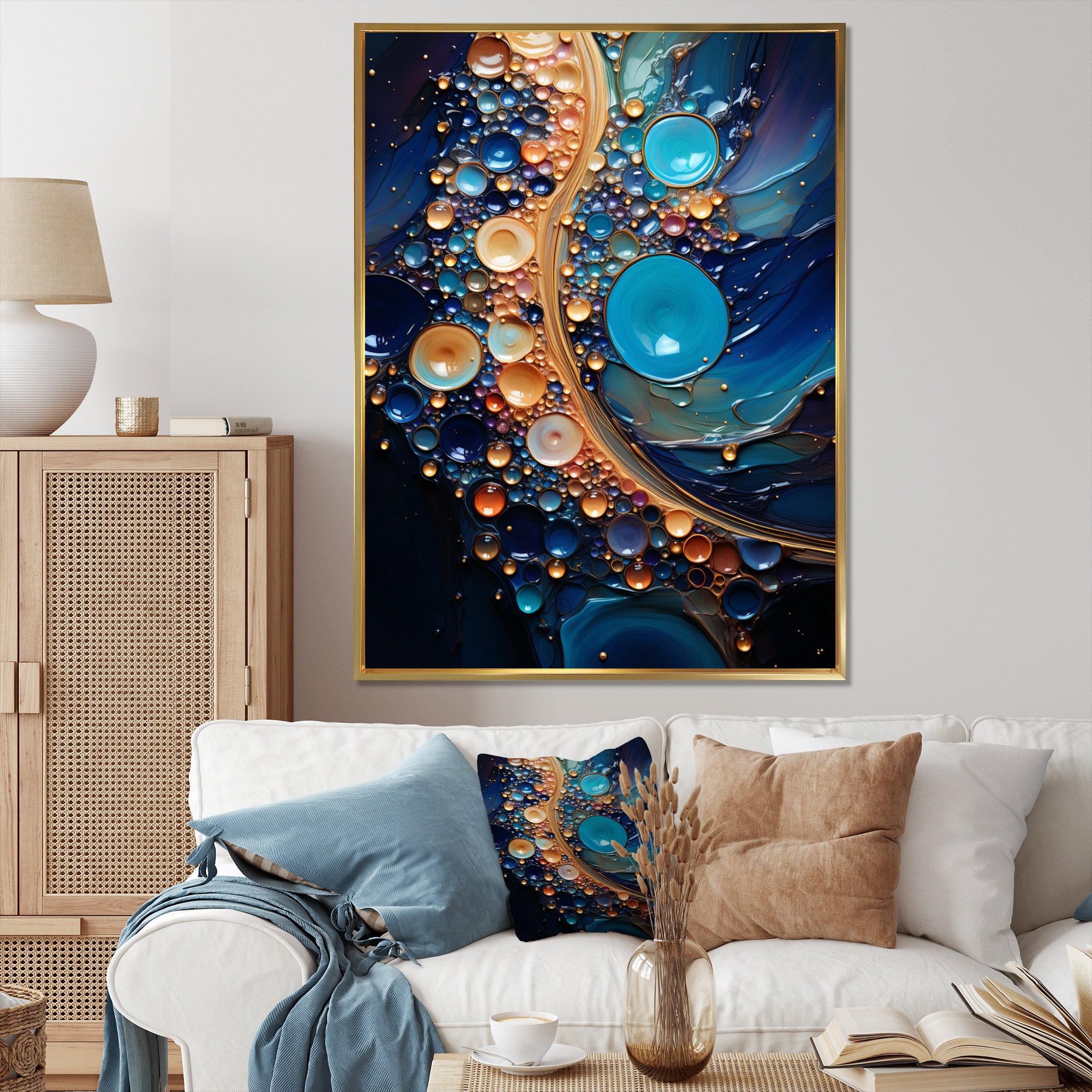 Ivy Bronx Hadessah Fluid Spiral I Framed On Canvas Print | Wayfair