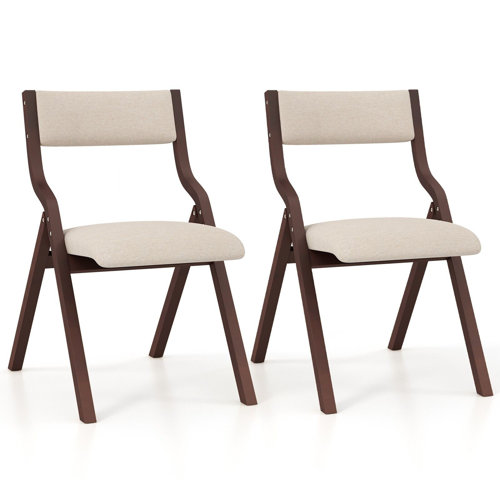 Latitude Run Set Of 2 Padded Folding Chair Wooden Counter Dining Chairs ...