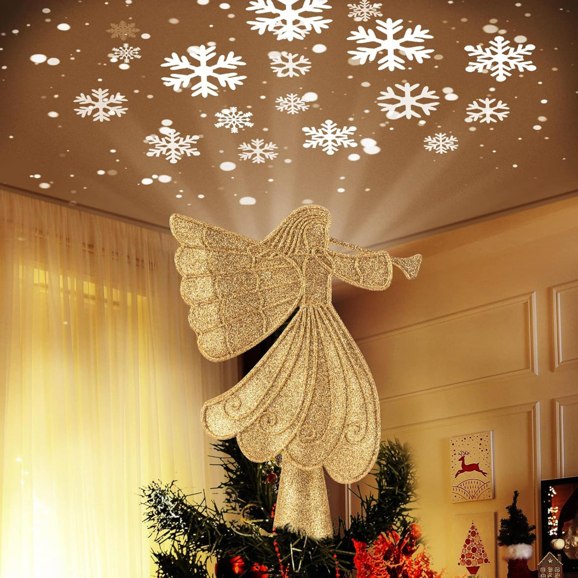 The Holiday Aisle® Christmas Angel Tree Topper With Built-In LED ...