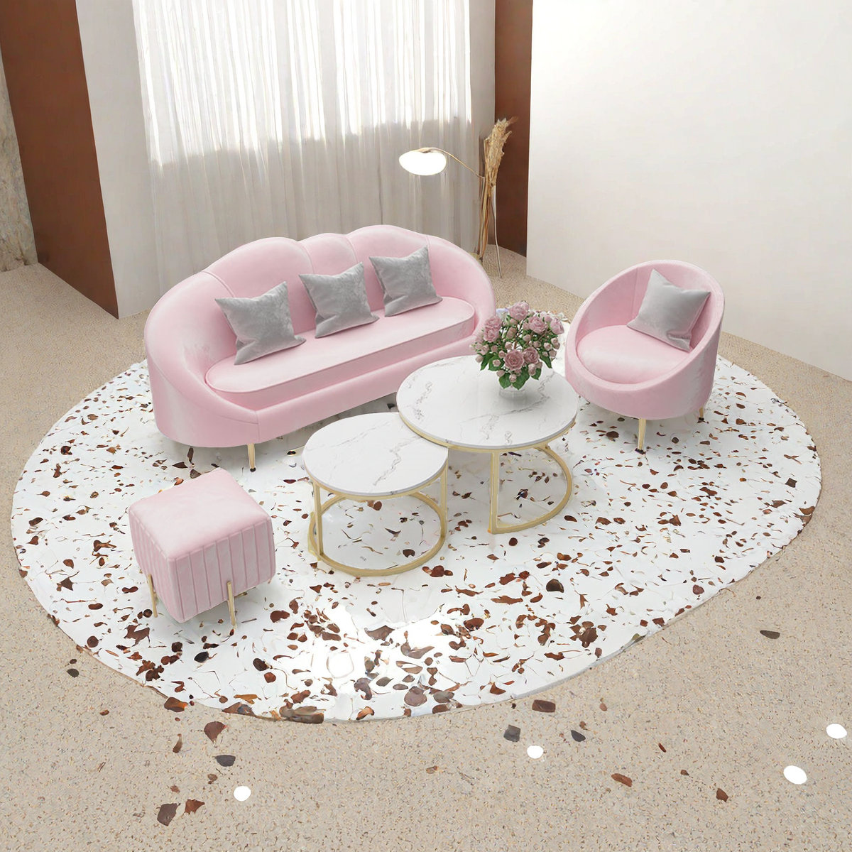 Everly Quinn Dryver 4 - Piece Velvet Living Room Set | Wayfair