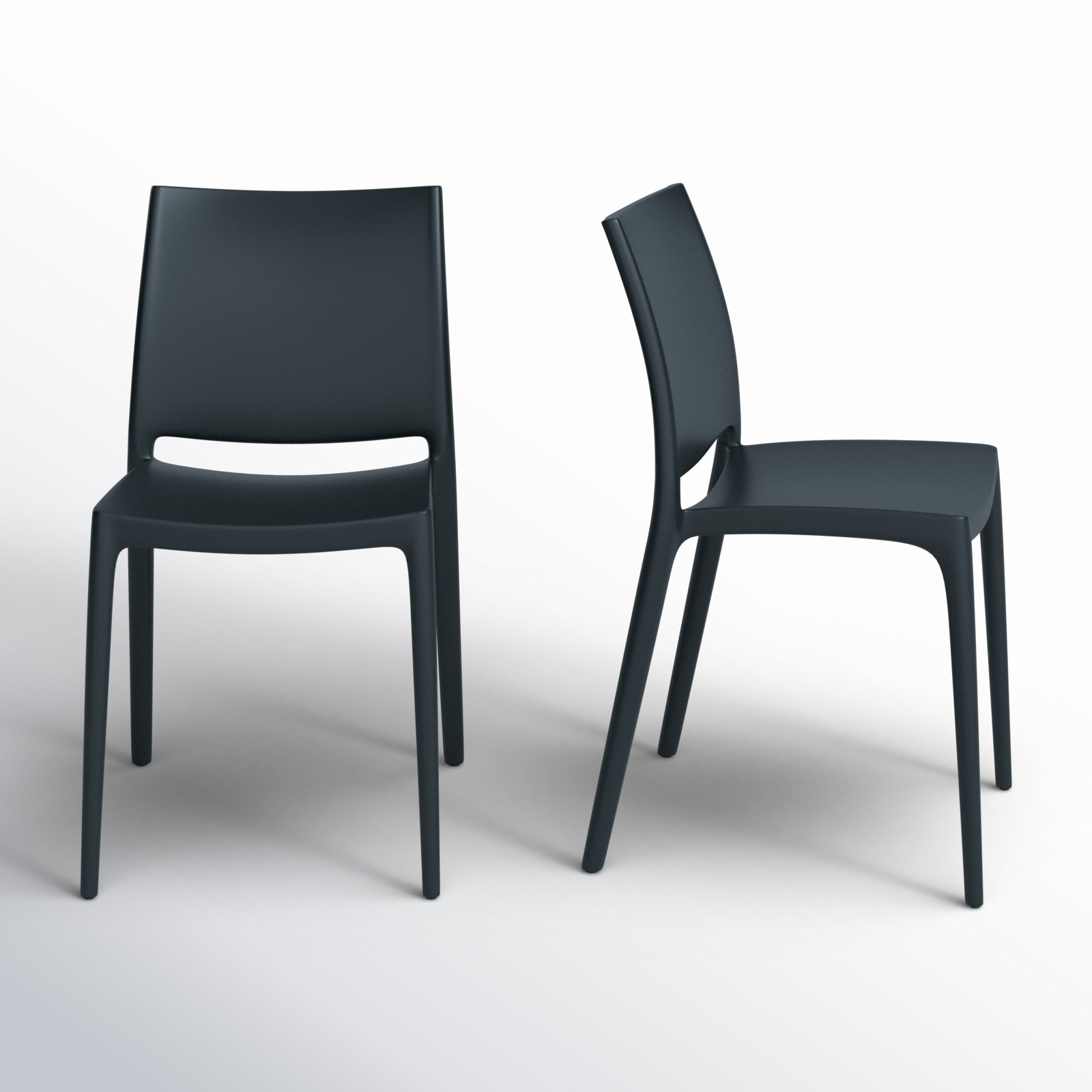 AllModern Burt Outdoor Stacking Dining Side Chair & Reviews | Wayfair