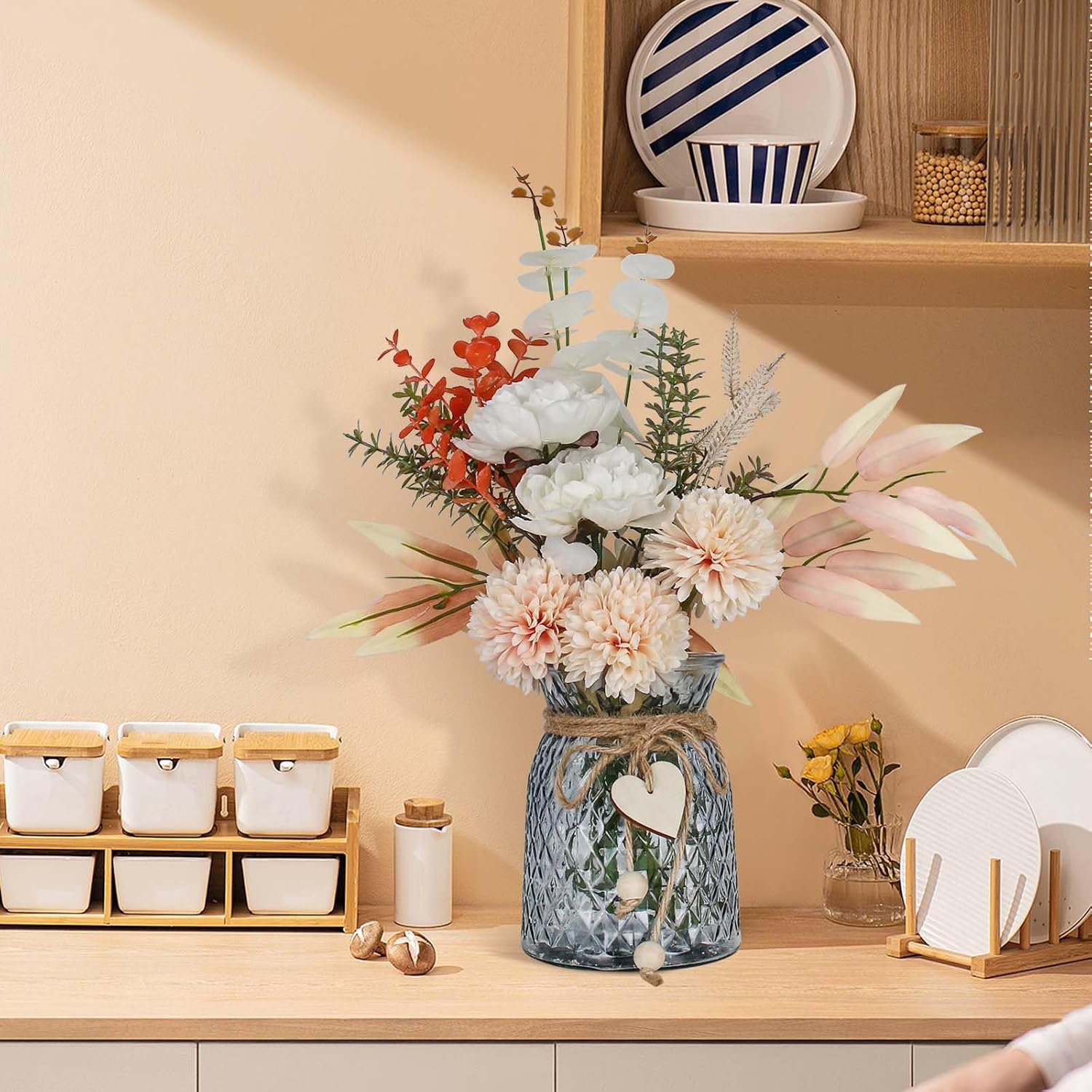 Primrue Artificial flowers in vase, restaurant table decoration | Wayfair