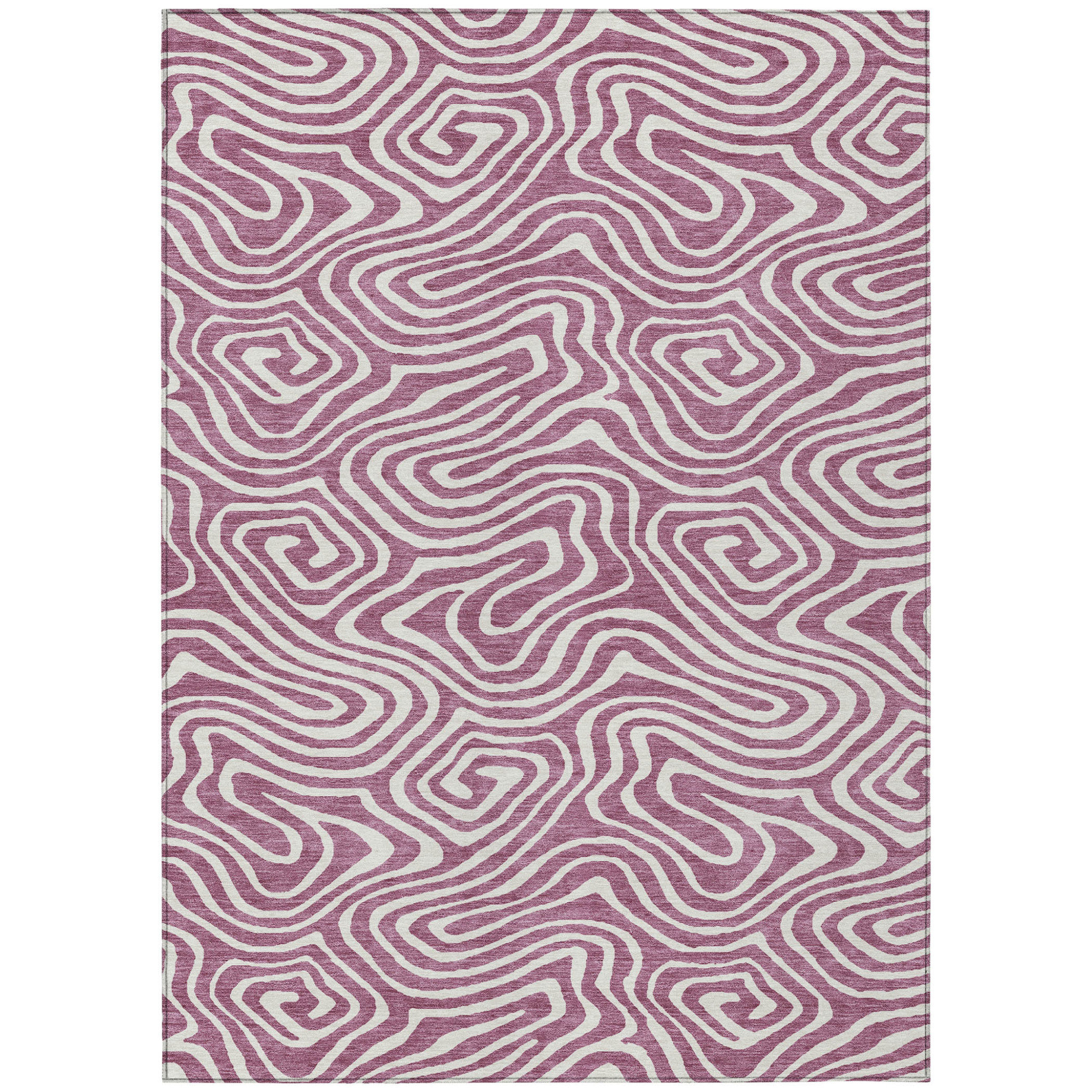 HomeRoots 3' X 5' Plum Abstract Washable Indoor Outdoor Area Rug | Wayfair