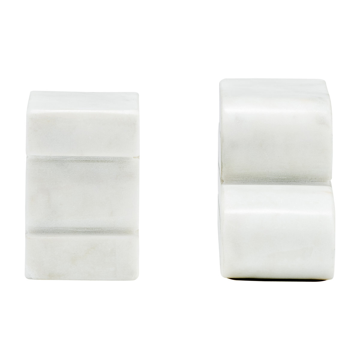 Joss & Main Set of 2 Marble Bookends Contemporary Abstract White Swirl ...