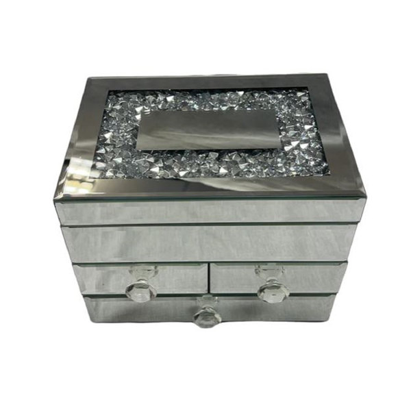 Canora Grey Crushed Diamond Mirrored Jewelry Box | Wayfair.co.uk