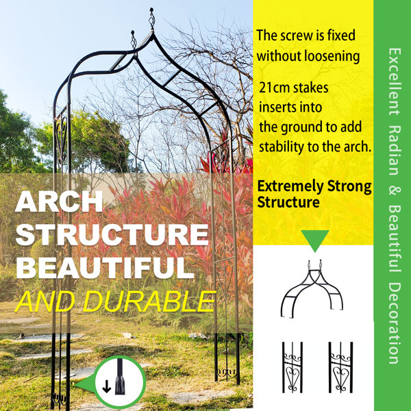 Scendor Garden Arch Arbor Iron Trellis Plants Stand Special Closed ...