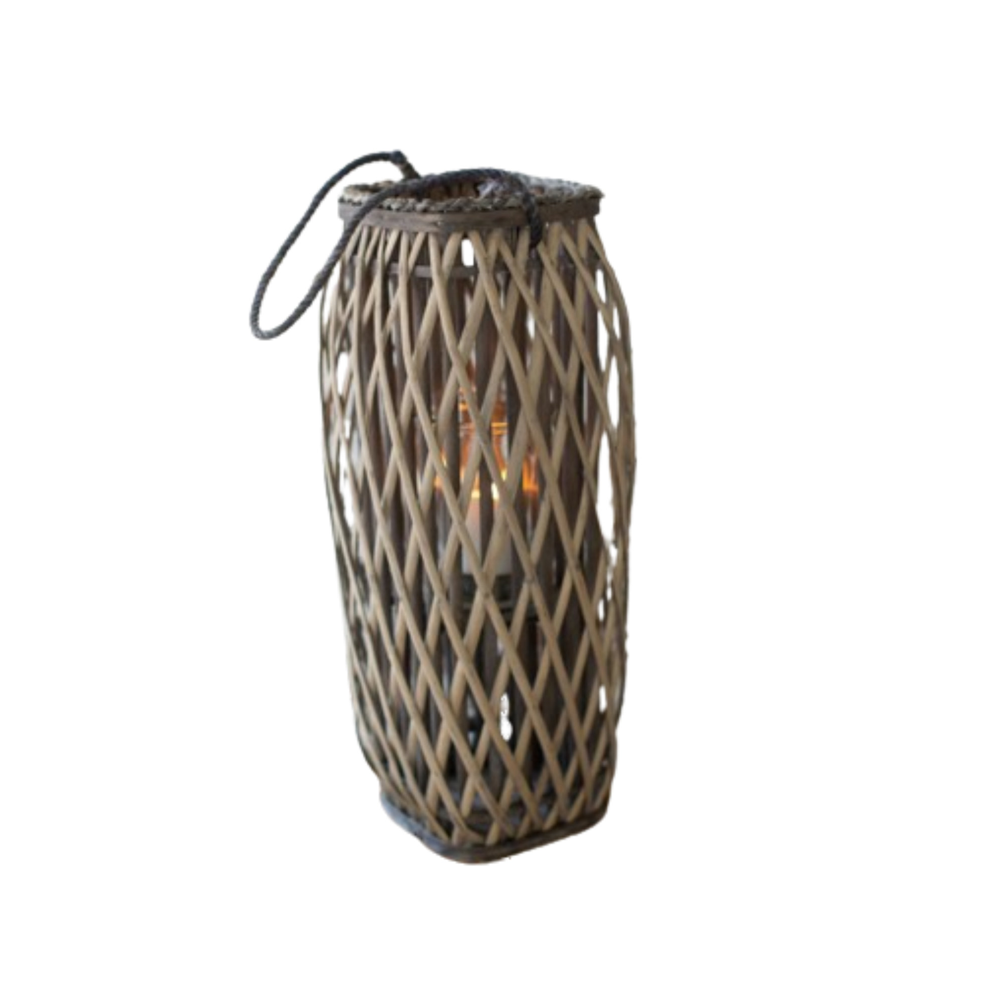 Kalalou Modern Large Tall Square Willow Lantern In Grey - Wayfair Canada