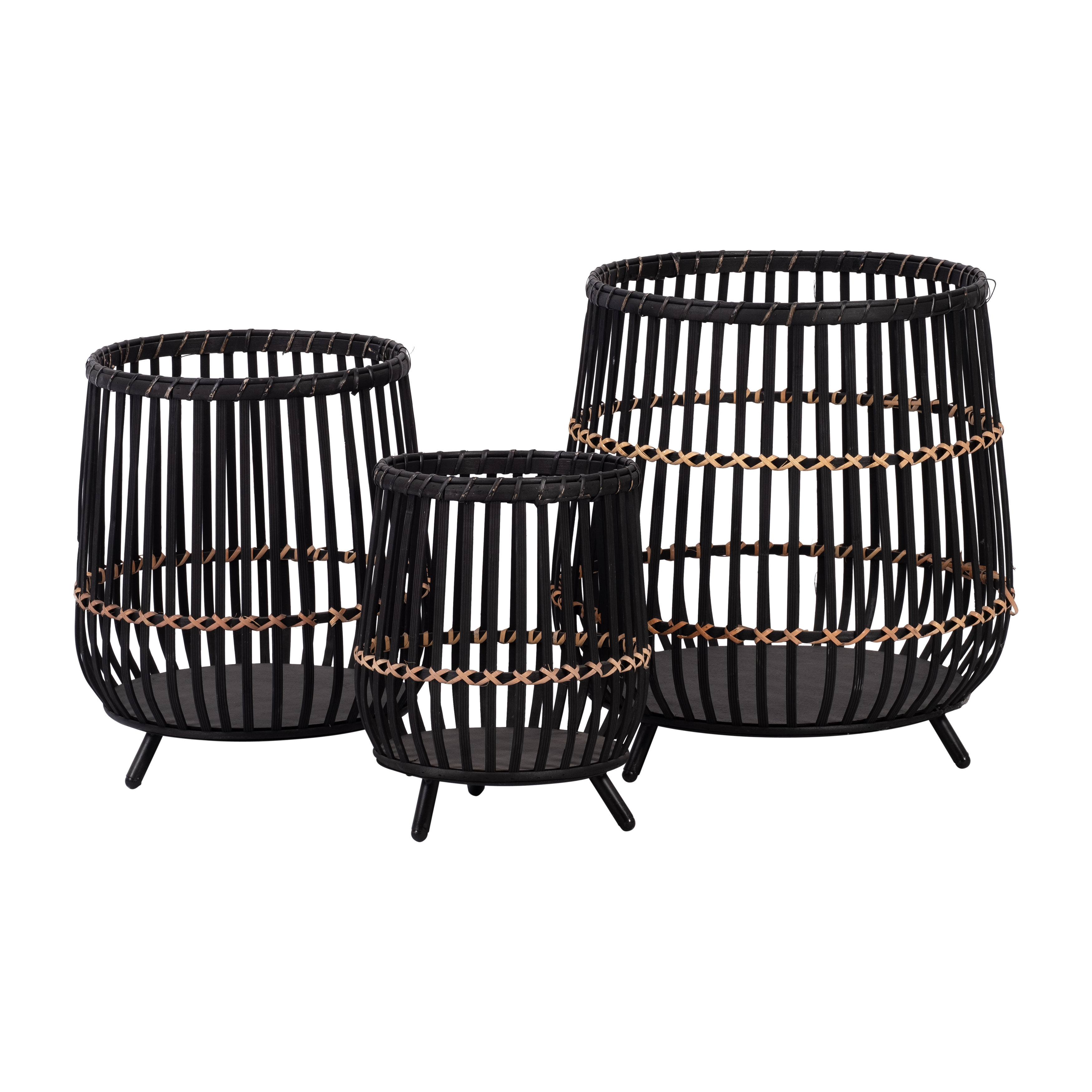 Dakota Fields Wicker Modern Boho Bamboo Planter Set & Reviews - Wayfair ...