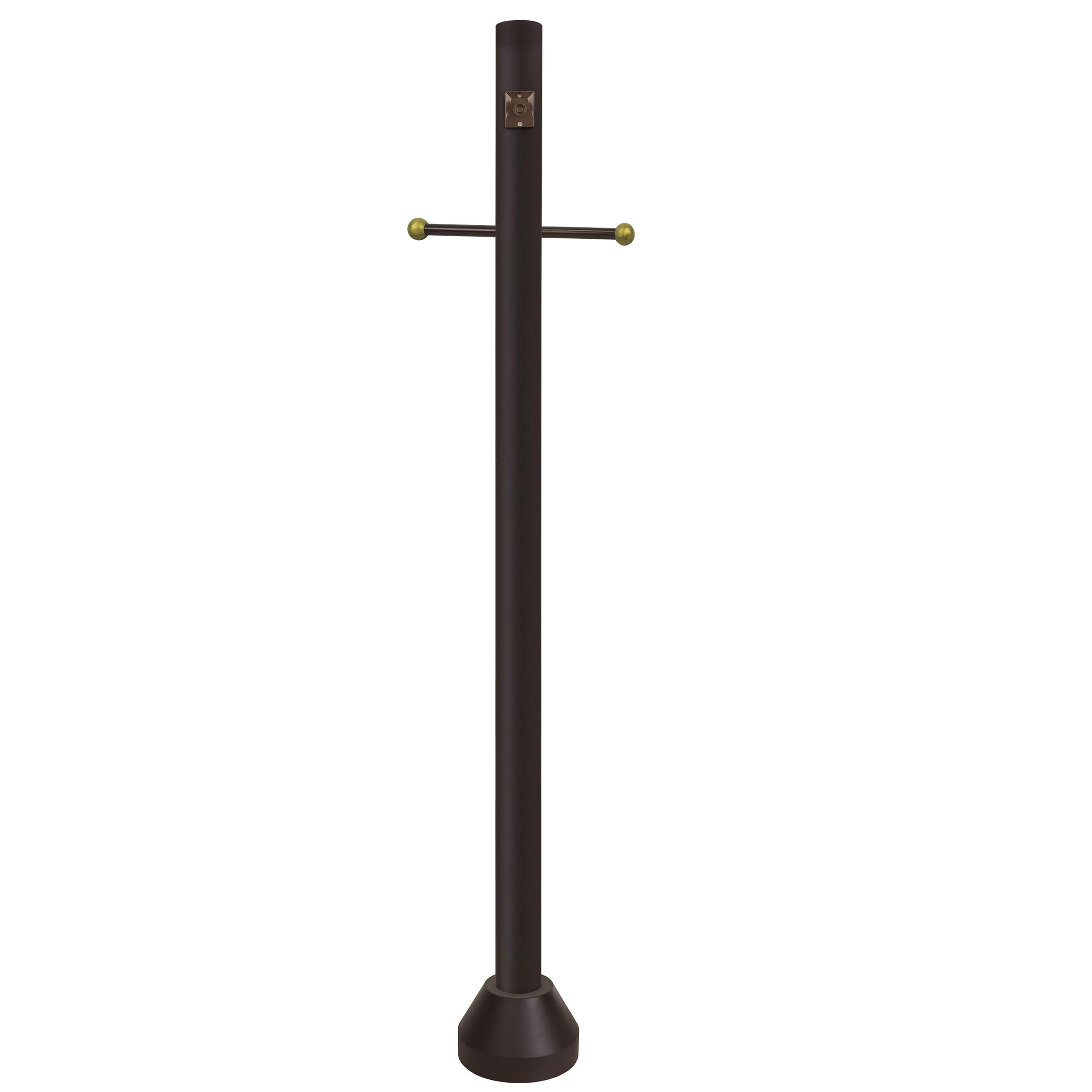 Solus 6ft. Surface Mount Lamp Post with Decorative Cross Arm, Dusk-to ...