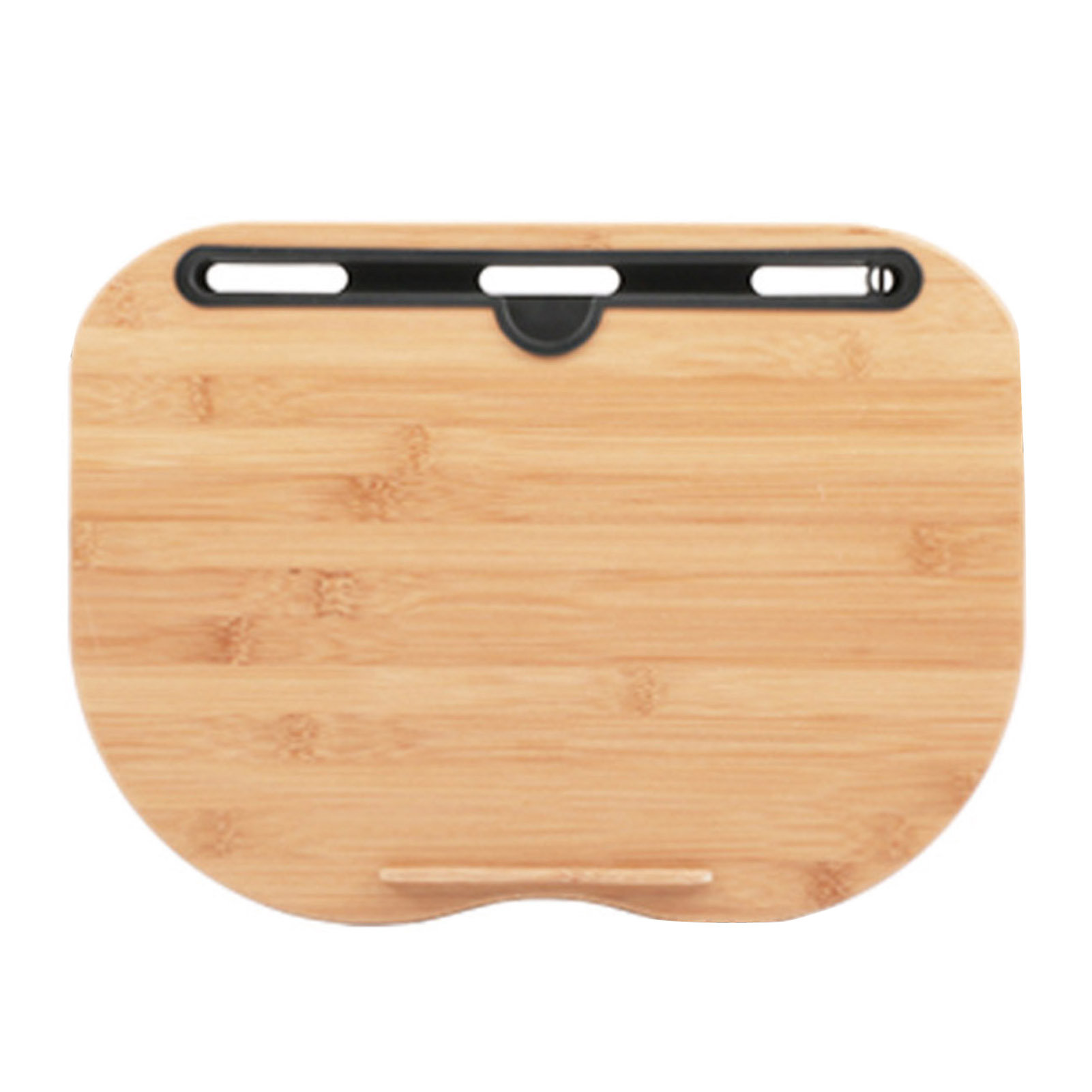 Inbox Zero Bamboo Bed Table with Cushion Base Anti-Slip Plugs Laptop ...