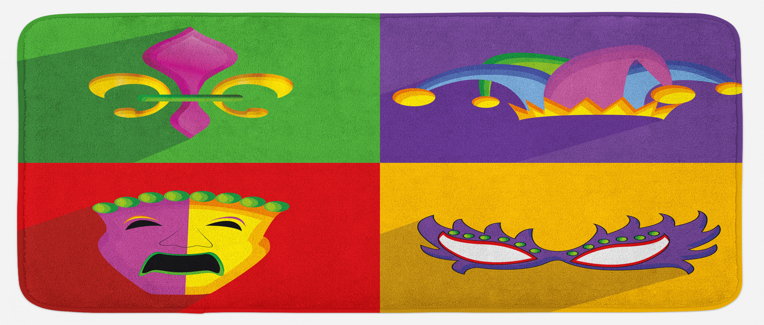 East Urban Home Colorful Frames With Mardi Gras Masks Harlequin Hat And ...