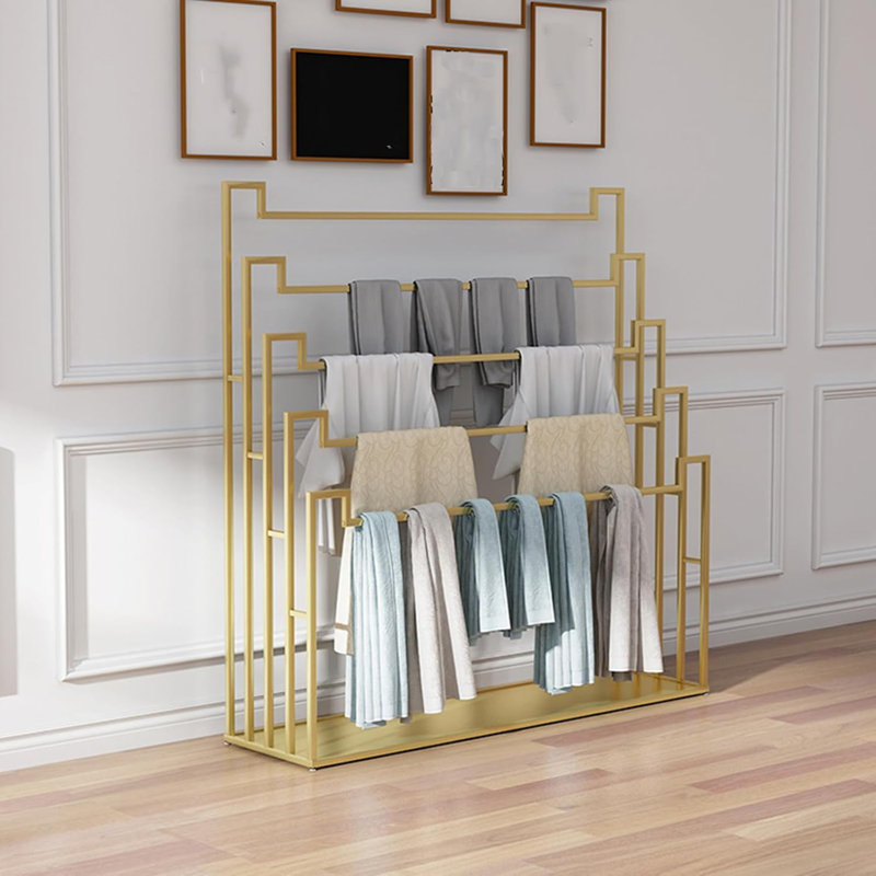 yitesiUSA Metal Freestanding Scarf Holder Organizer, Gold | Wayfair