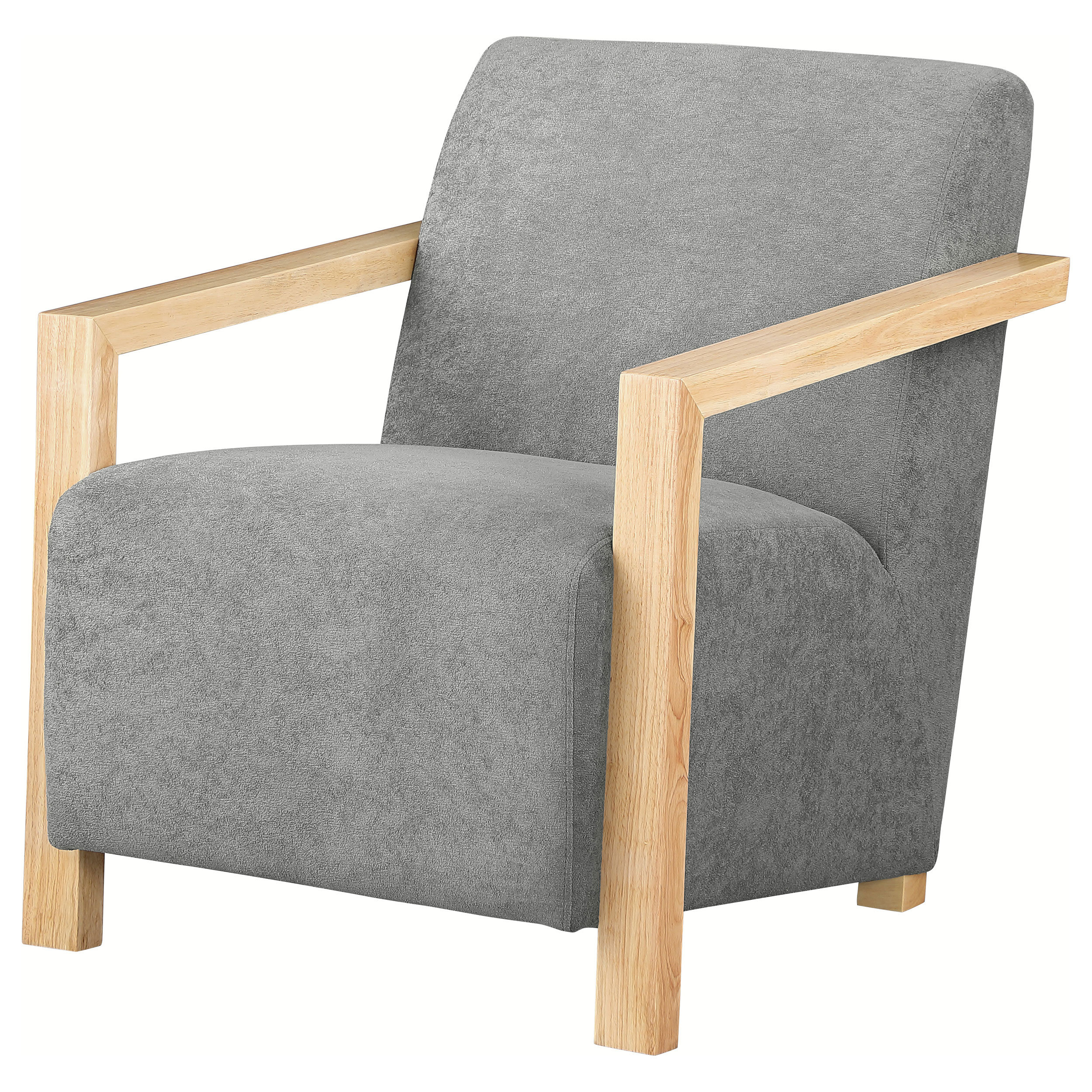 Latitude Run® Brynnly Upholstered Accent Arm Chair With Wood Arms Honey ...