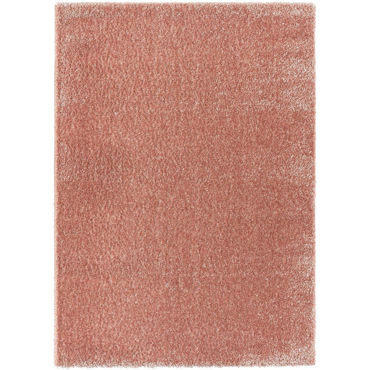 Luxe Weavers Solid Color Machine Woven Polypropylene Area Rug in Pink ...