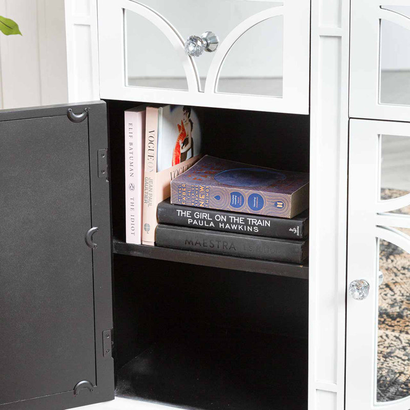 Mercer41 Violetta 40cm Wide Sideboard, 3 Drawer Wooden Buffet Cabinet ...