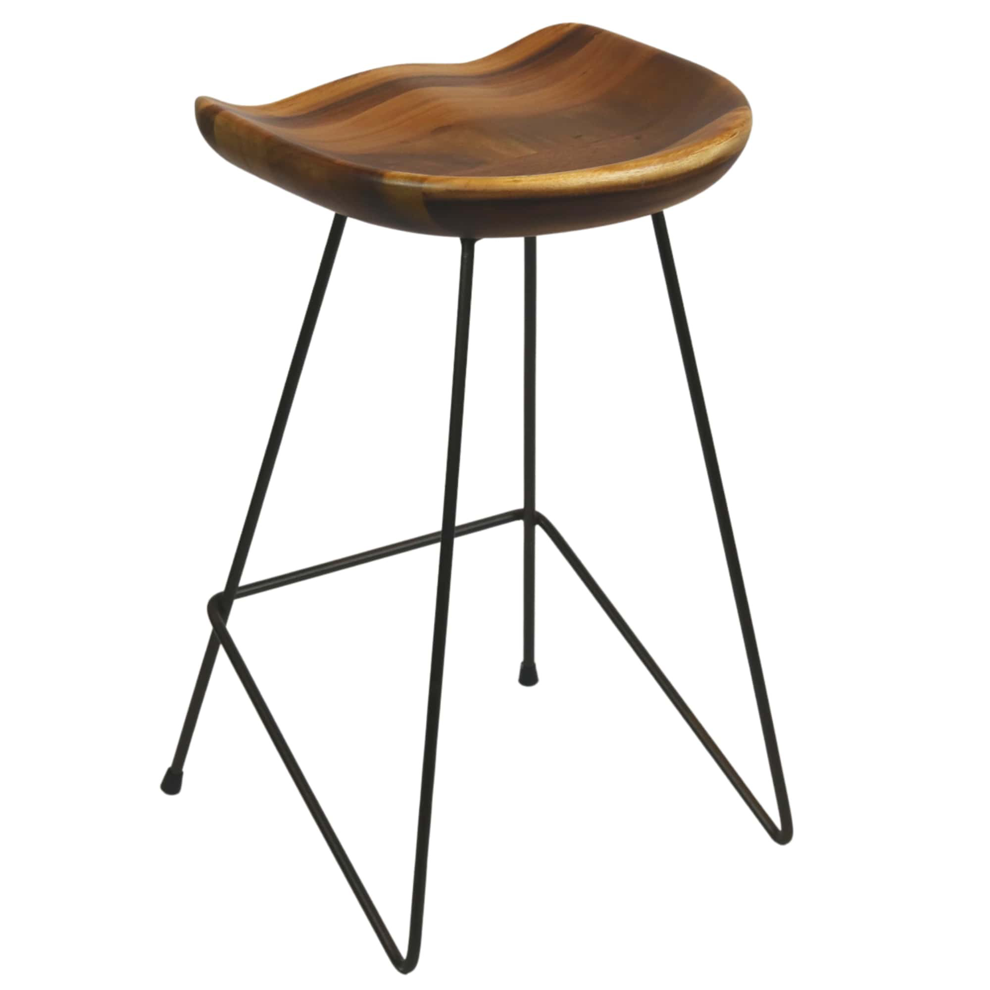Millwood Pines Tiya Suar Wood Counter-Height Stool Natural Finish ...