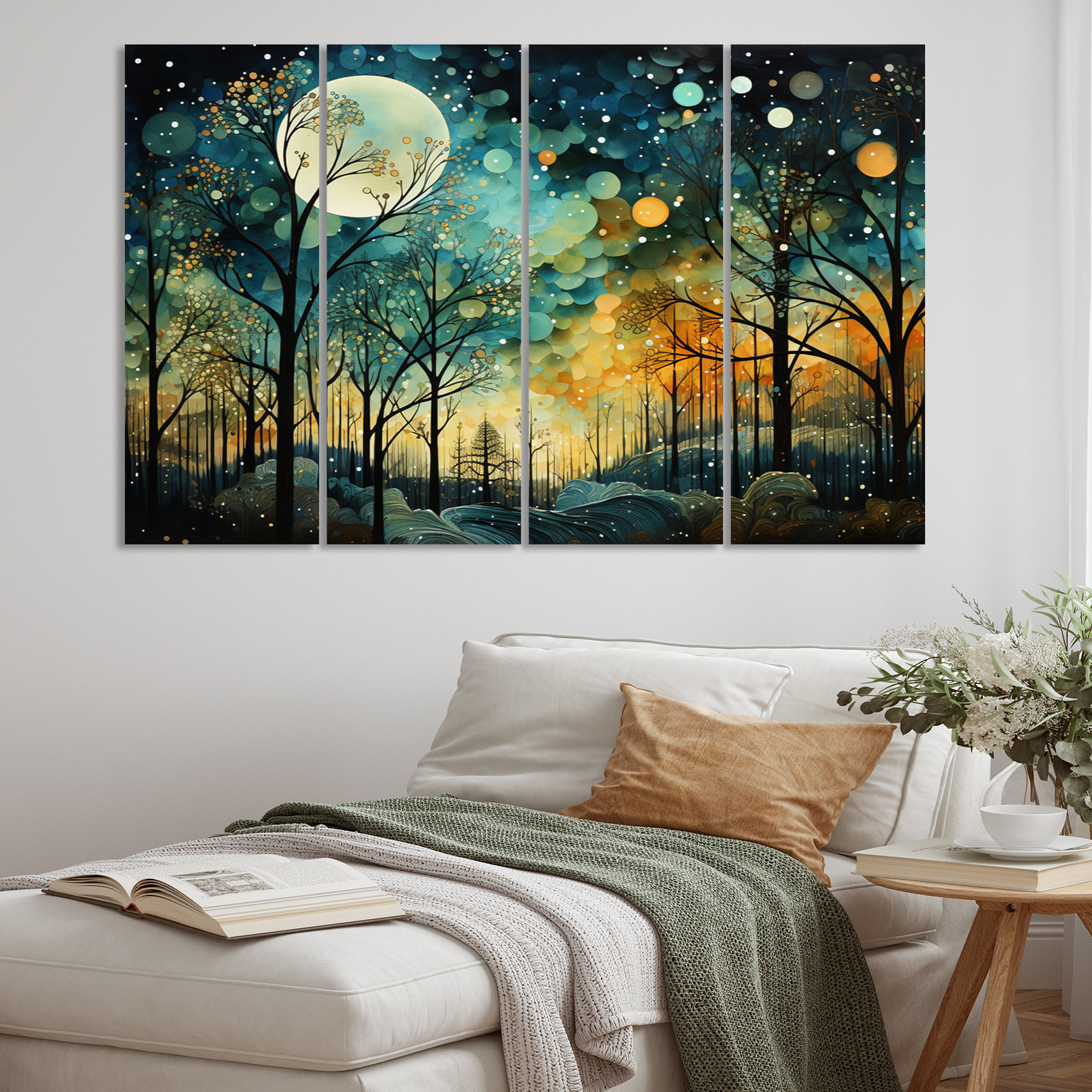 Design Art Enchanted Forest On Metal 4 Pieces Print | Wayfair