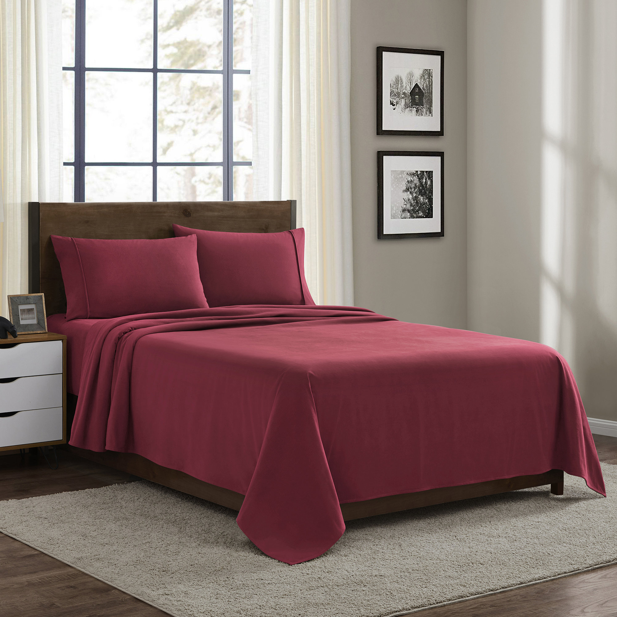 Sweet Home Collection Cotton Flannel Solid Sheets Warm and Cozy Extra Deep Pockets | Wayfair