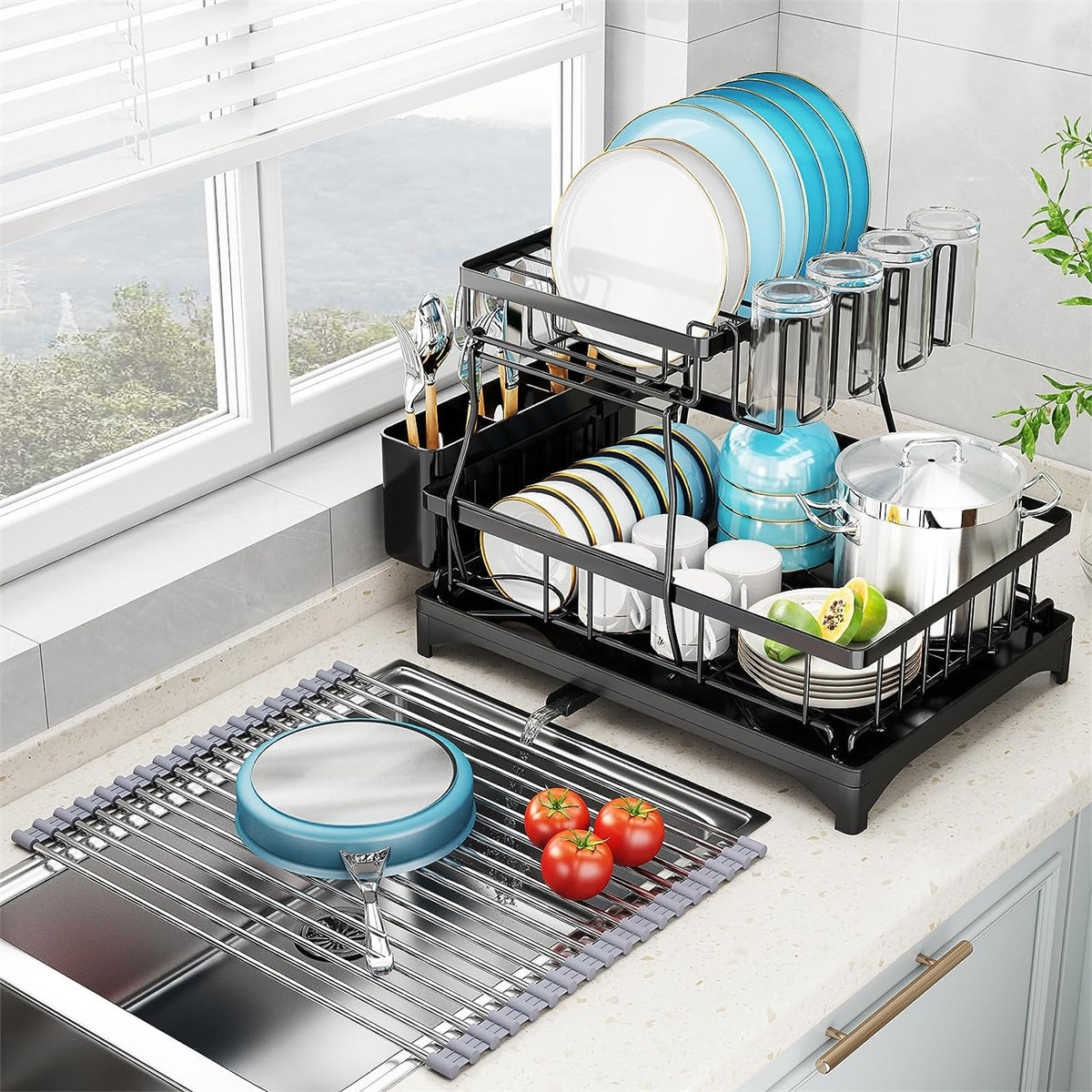 YITAHOME Adjustable Steel Dish Rack | Wayfair