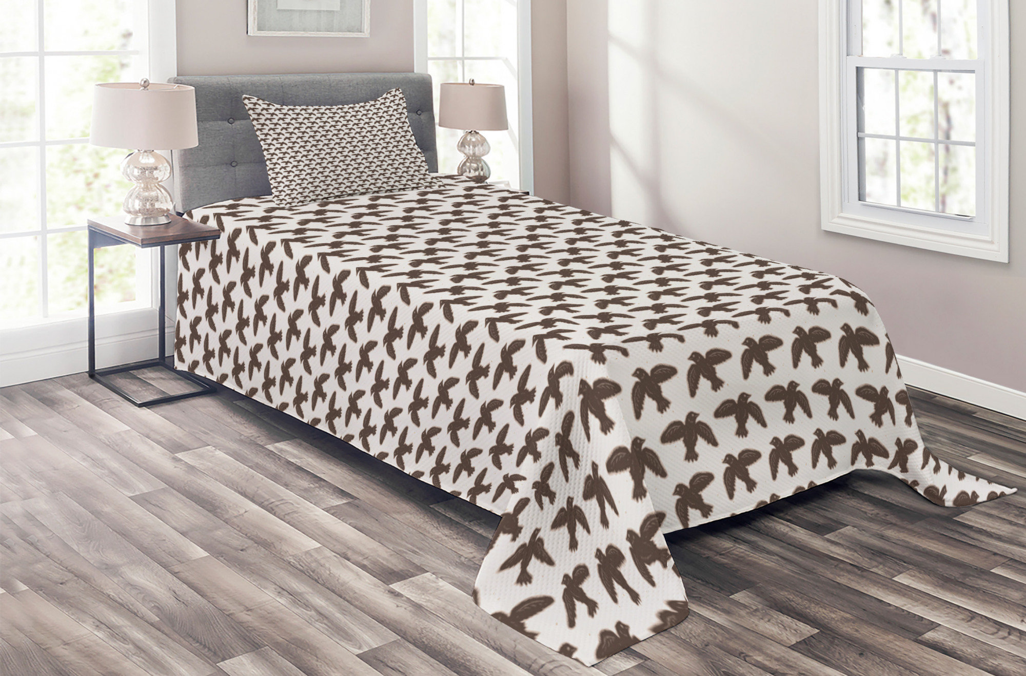 Ambesonne Brown Microfiber Coverlet / Bedspread Set | Wayfair