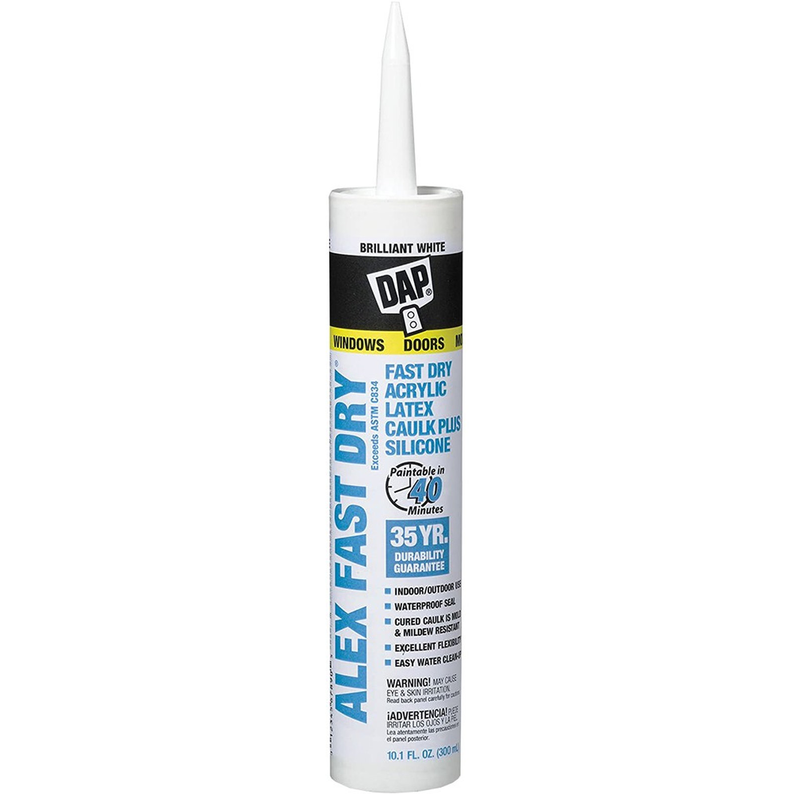 FixtureDisplays DAP 18425 10.1Oz White Alex Fast Dry Acrylic Latex ...