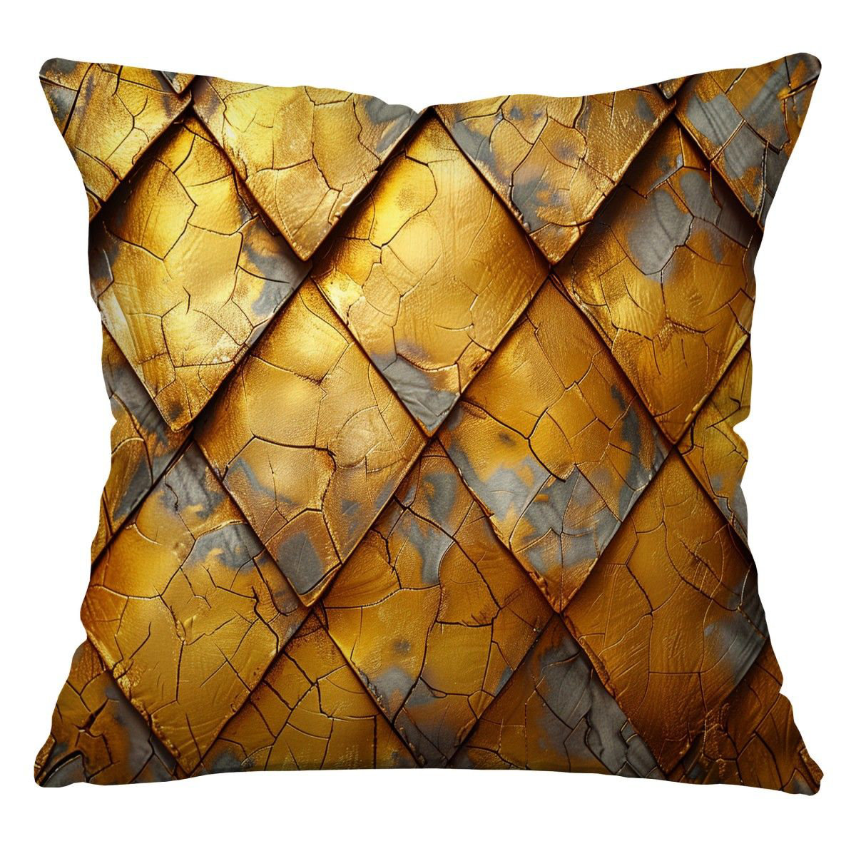 VisionDecor Metallic Tiles Throw Pillow, Decoration Cotton Twill ...
