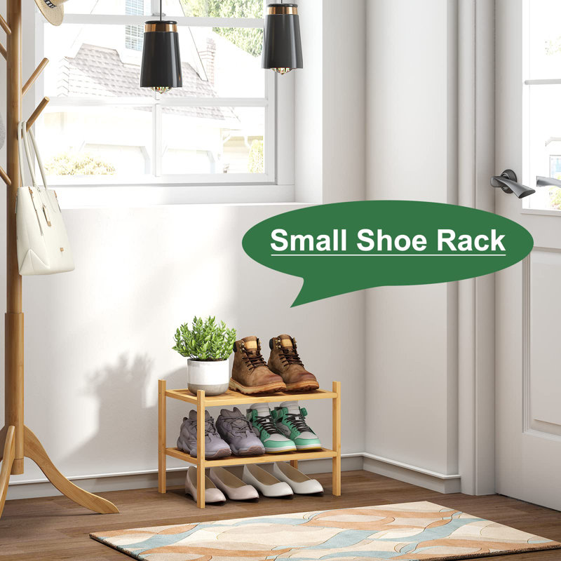 Wrought Studio™ Compact 2-Tier Shoe Rack 14" - Organize Your Shoes With ...