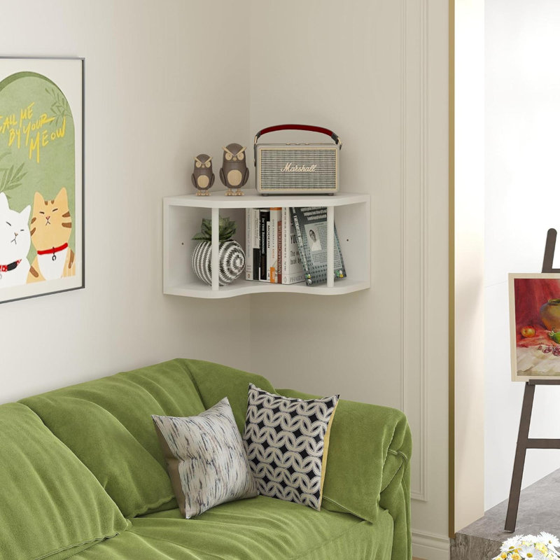 Latitude Run® Helny Octagon Pine Corner Shelf | Wayfair