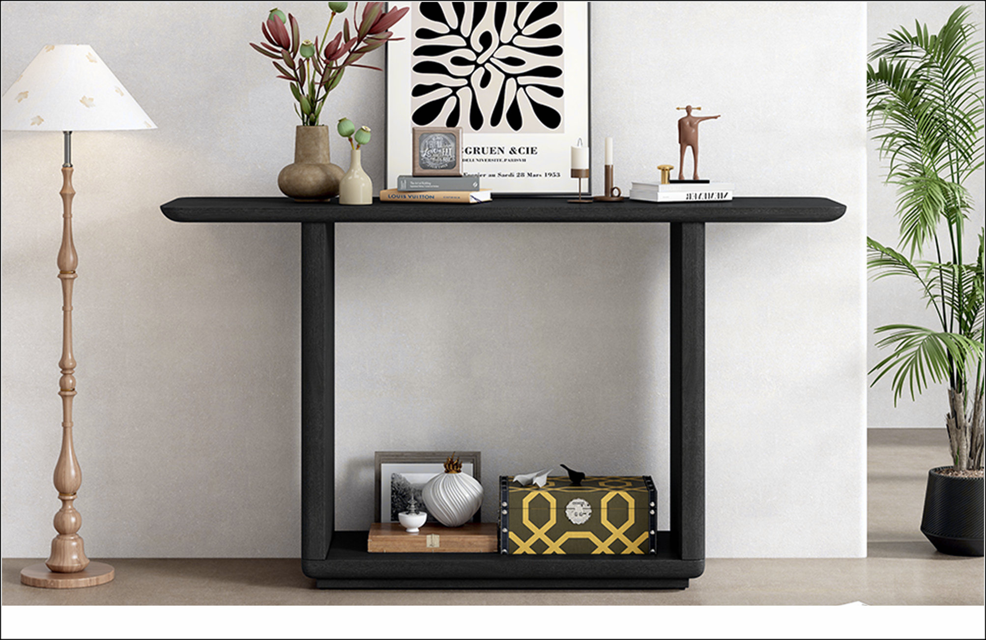 George Oliver Mirod Elegant Minimalist Console Table with Curved ...