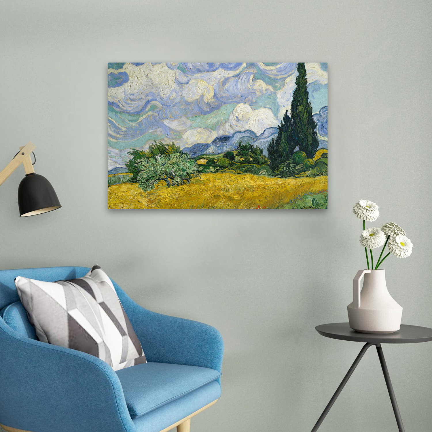 Trend Board Life Wheat Field With Cypresses - Landscapes Museum Vintage ...