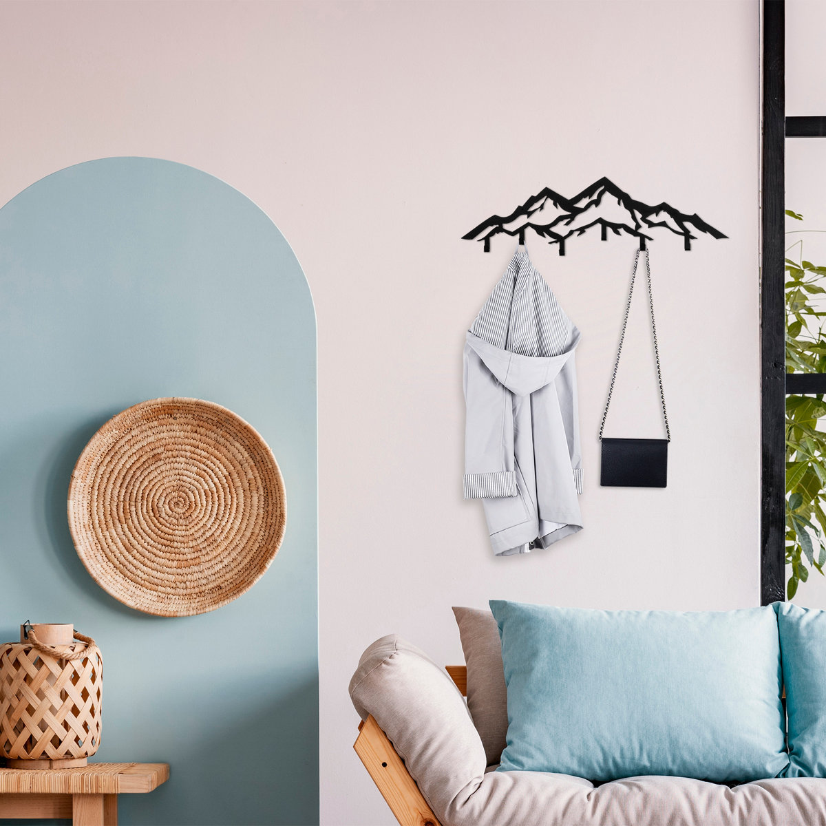 East Urban Home Erin 5 - Hook Wall Mounted Coat Rack in Black & Reviews ...