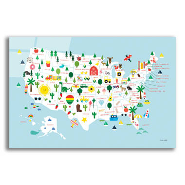 American Geographics Laminated Wall/Desk U.S. Map 18" x 26" & Reviews ...