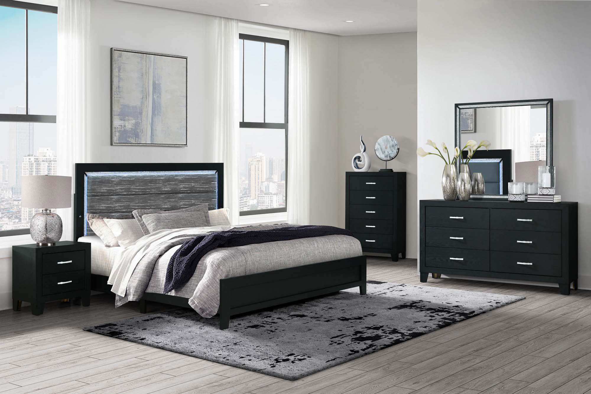 Latitude Run® 5 Pc Bedroom Set With Led | Wayfair
