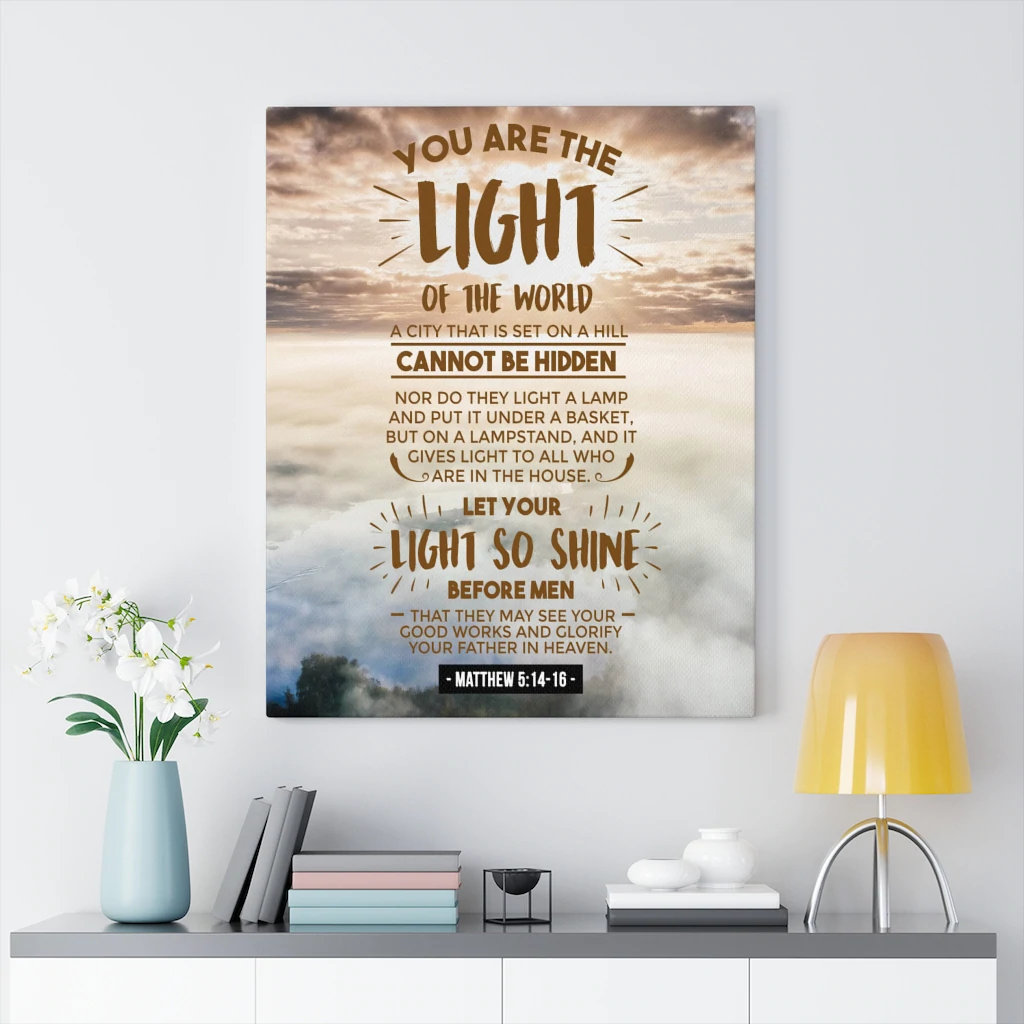 Trinx Scripture Canvas You Are The Light Matthew 5:14-16 Christian Wall ...