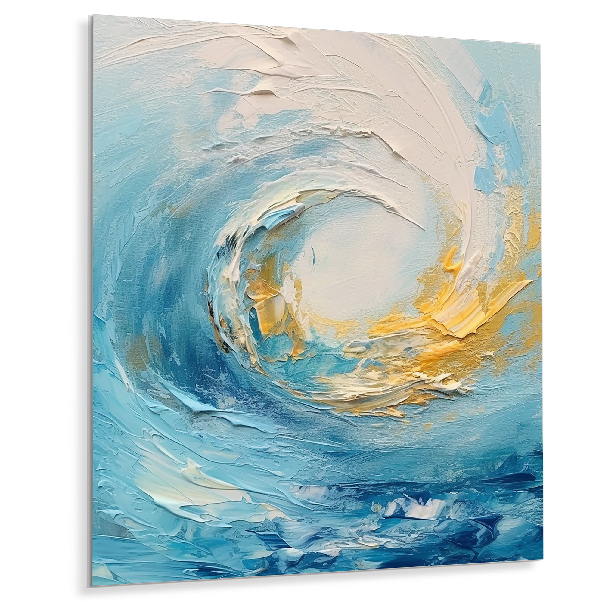 Ivy Bronx Baby Blue And Gold Enchanted Whirls III - Abstract Spirals ...