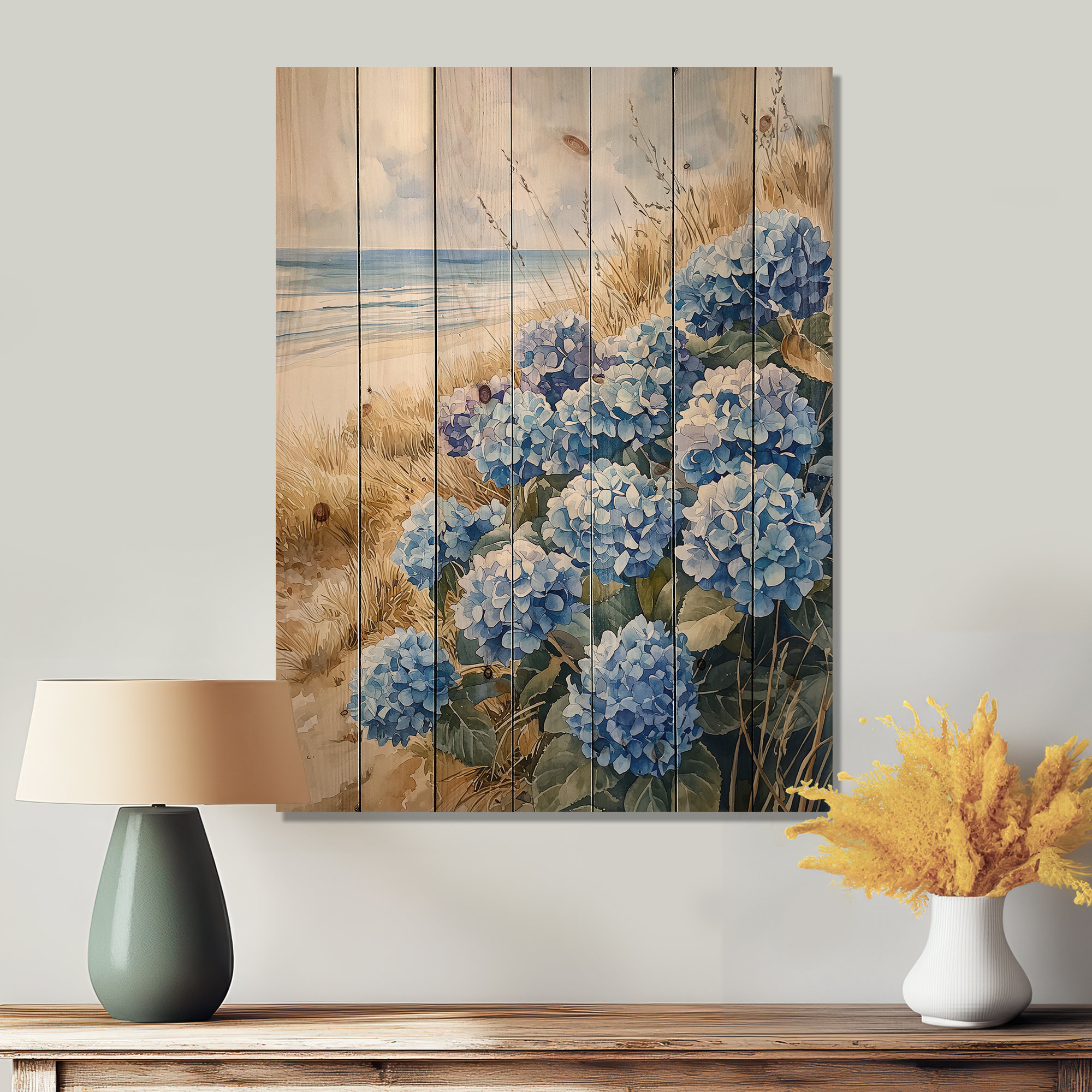 Ophelia & Co. Hydrangeas By The Seaside I - Hydrangea Wood Wall Decor ...