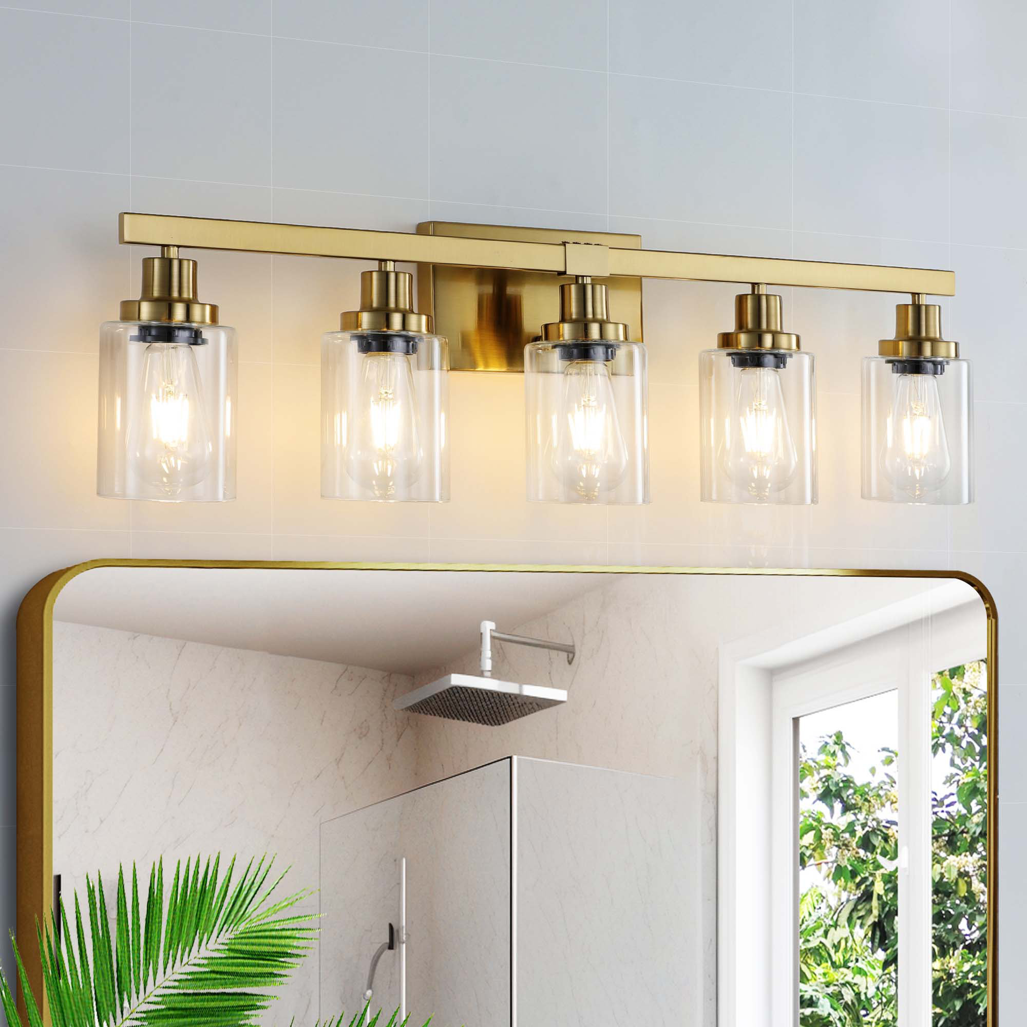 Ebern Designs 31" Modern 5-Light Bathroom Vanity Light Fixture - With ...