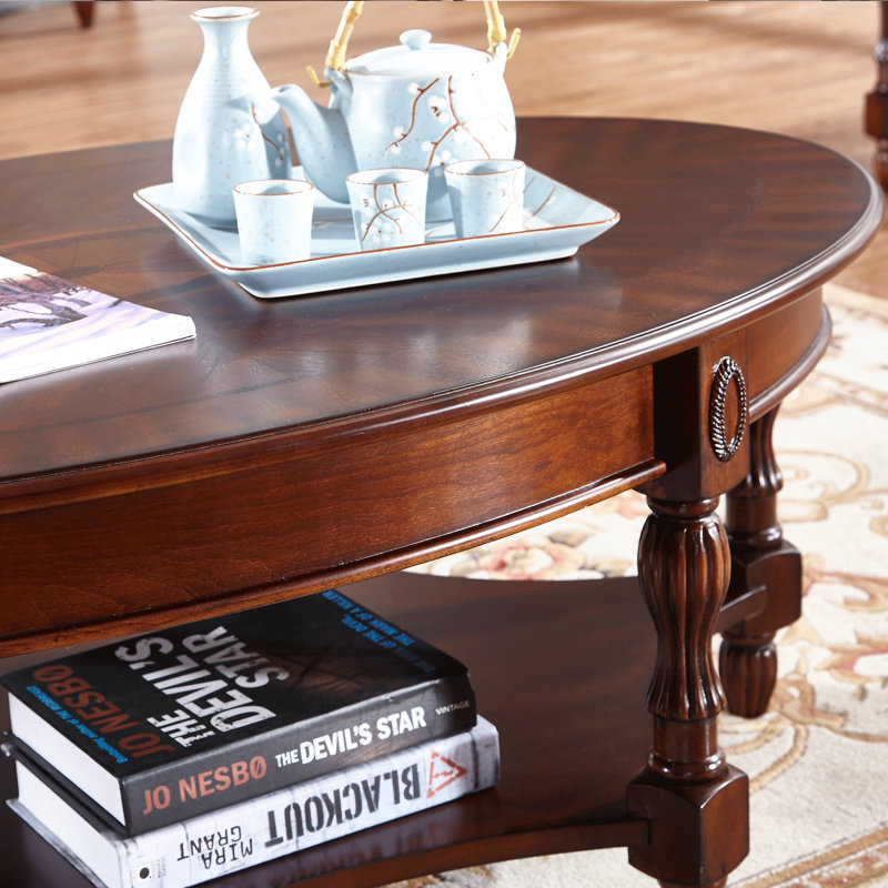 Canora Grey Canora Solid Wood 6 Legs Coffee Table with Storage ...