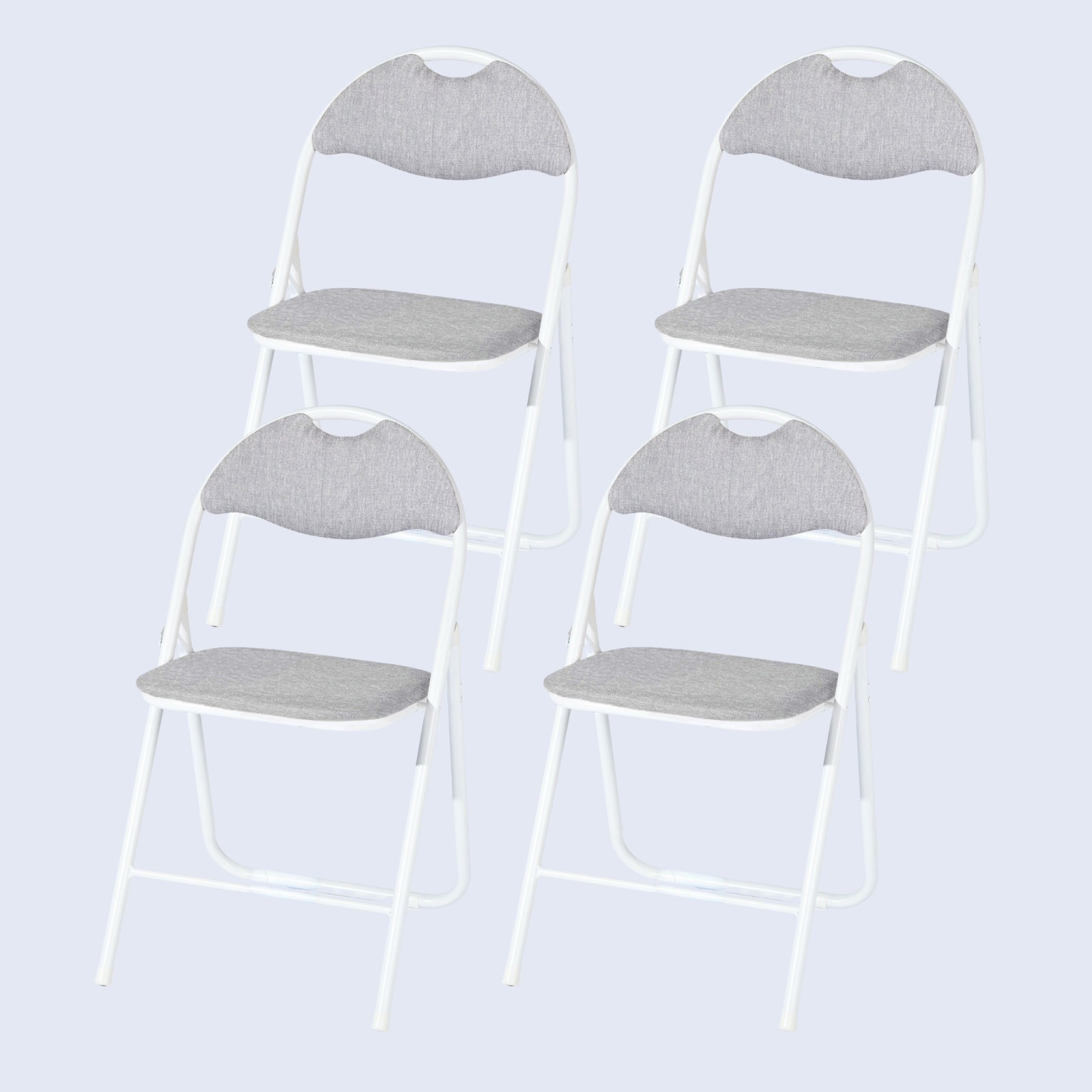 Ebern Designs 4-Pack Folding Chairs with Padded Seat Metal Frame Events ...