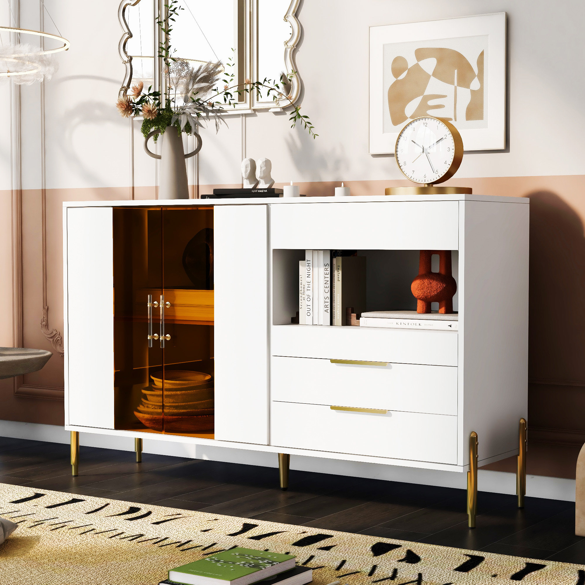 Ebern Designs U_Style Storage Cabinets With Acrylic Doors | Wayfair