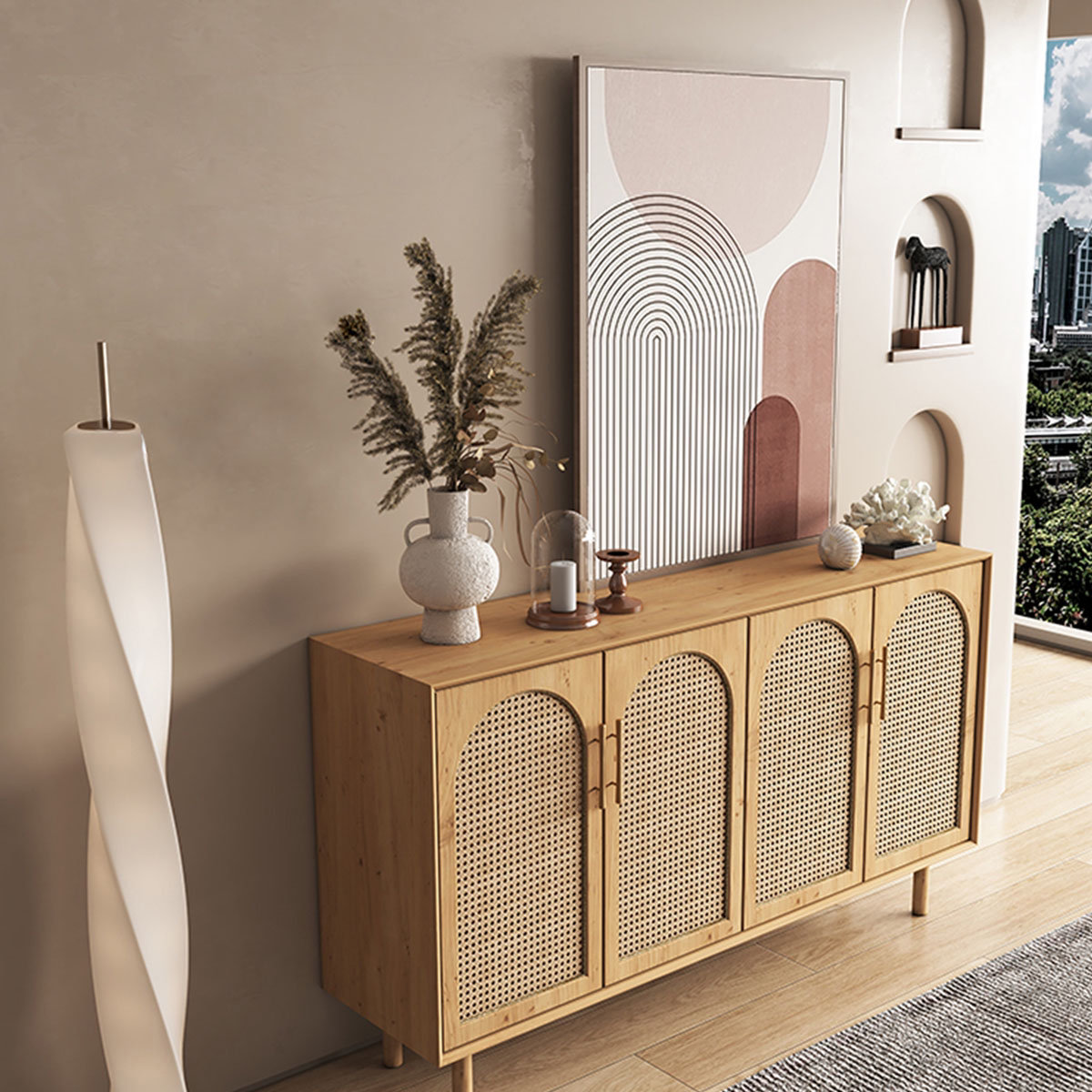 Stylistics Savvy 70.87" Wood color Rectangular Solid Sideboard | Wayfair