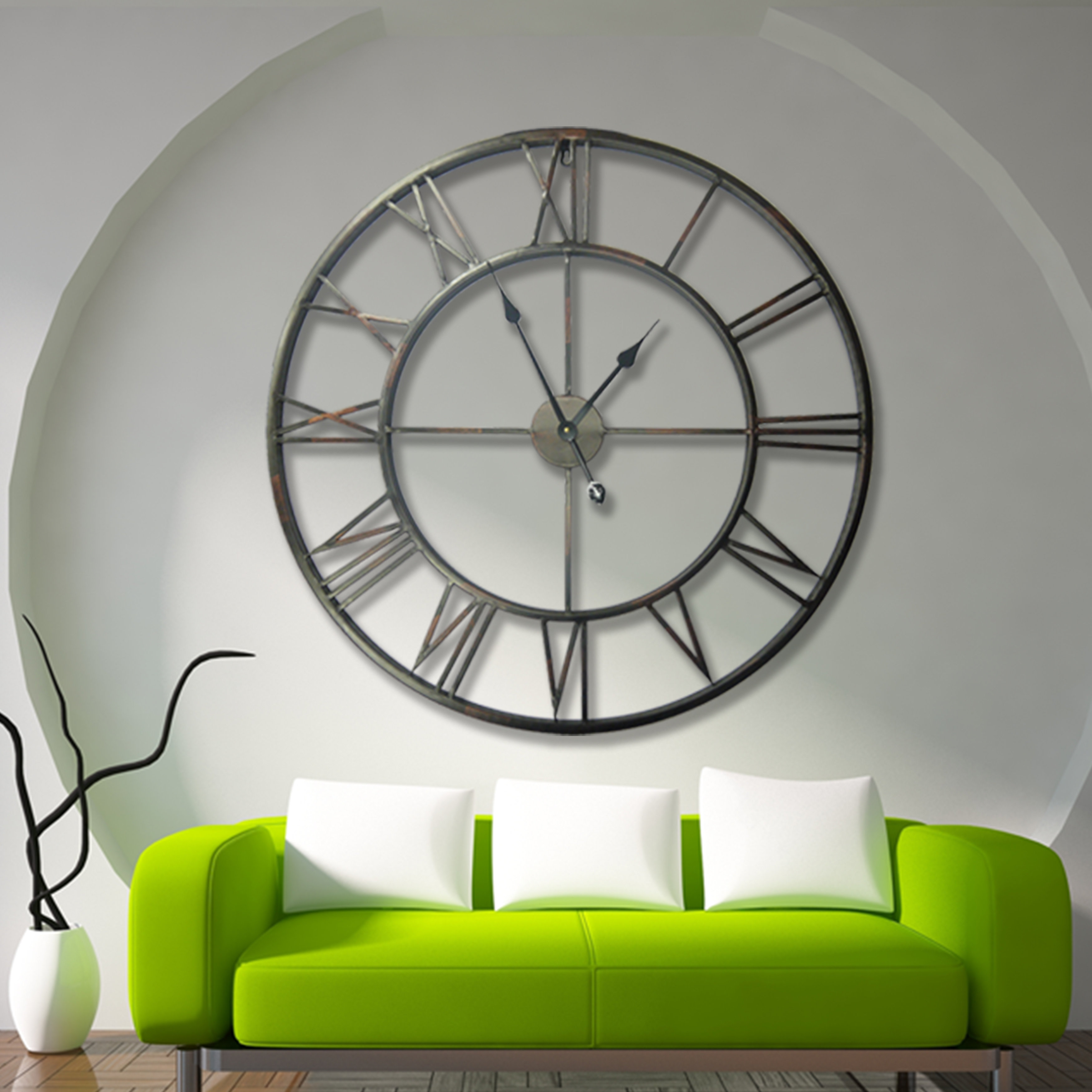 17 Stories Balliol Iron Wall Clock - Decorative Metal Timepiece for ...