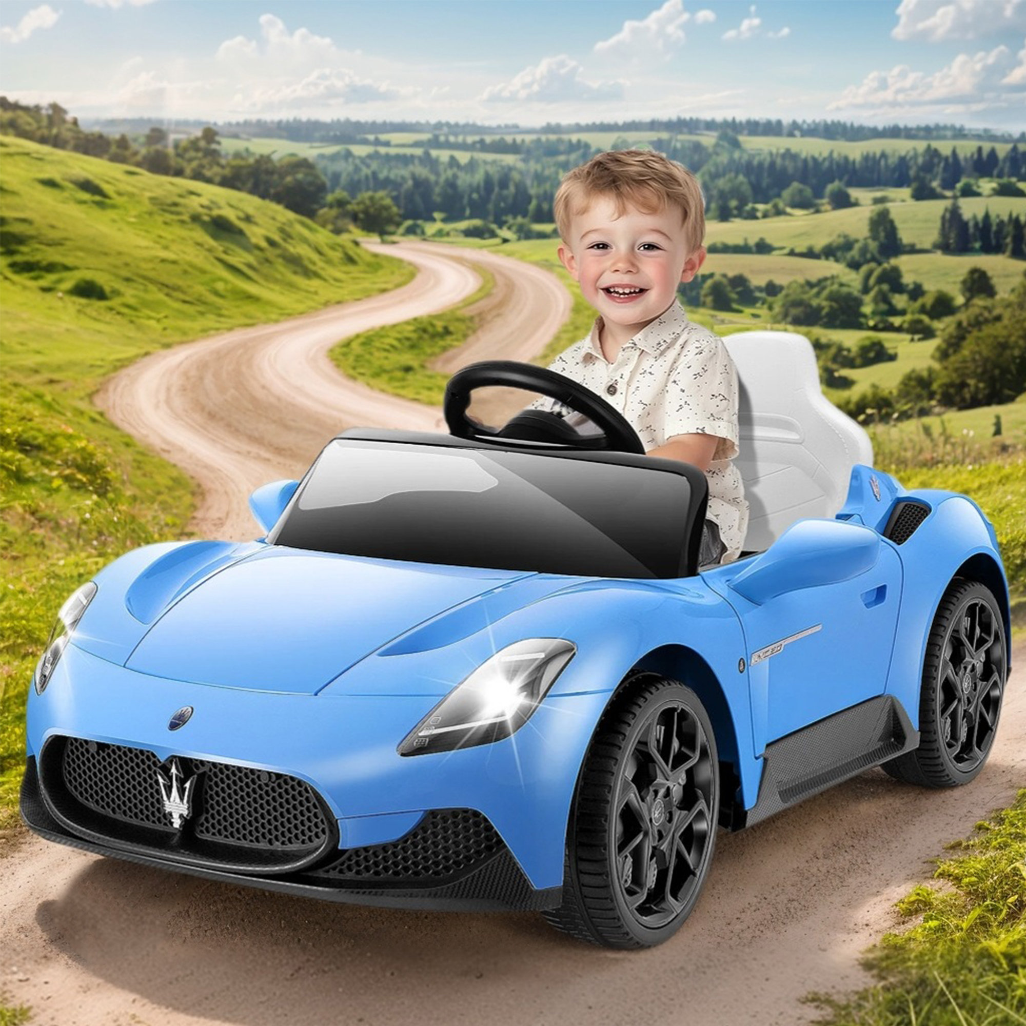 Ancheer Alex Licensed Maserati Kids Ride On Car, 12V Children Ride On ...