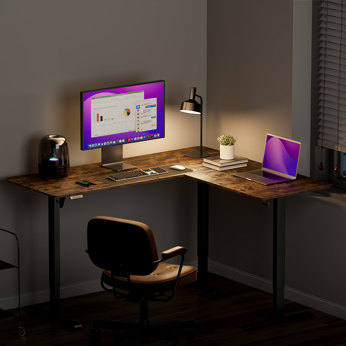 VVENACE Home office L-Shaped standing Desk – Adjustable Standing Desk ...