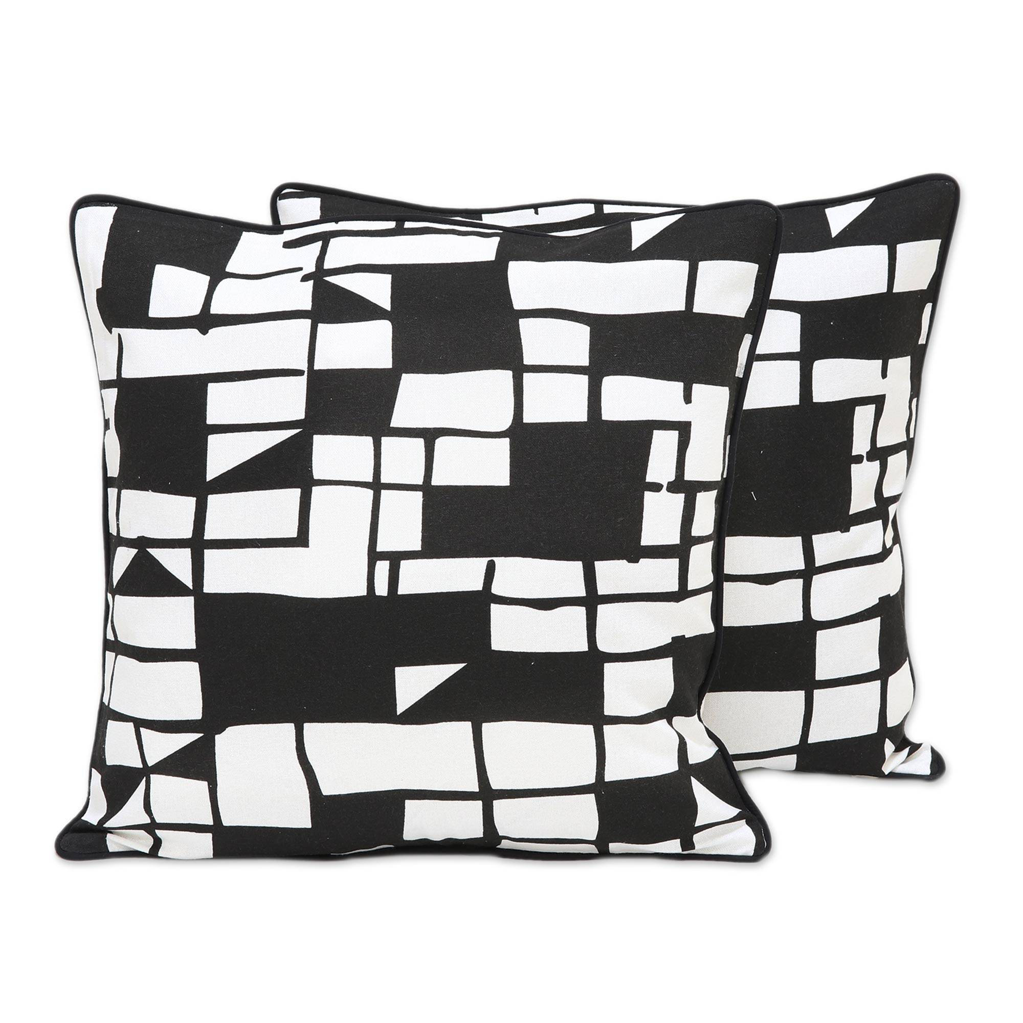 Novica Windows Cotton Geometric Floor Pillow Cover | Wayfair