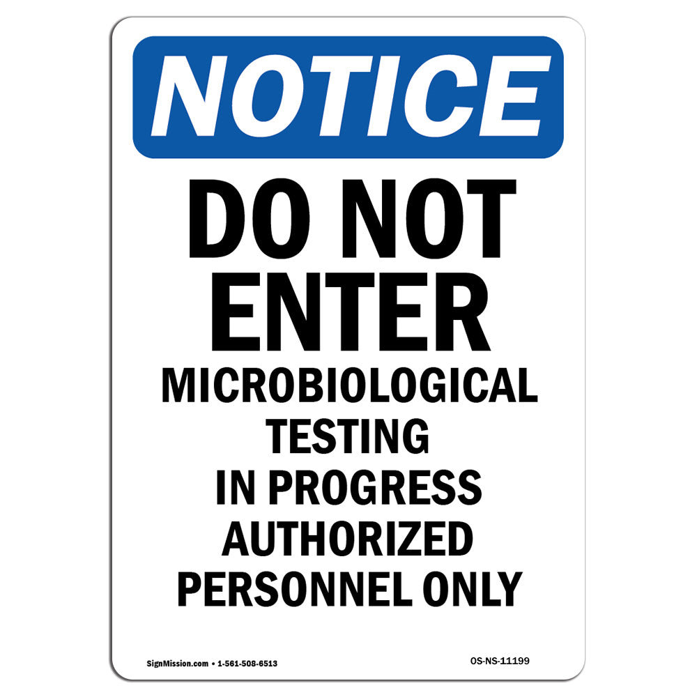 SignMission Do Not Enter Microbiological Testing in Progress Sign | Wayfair