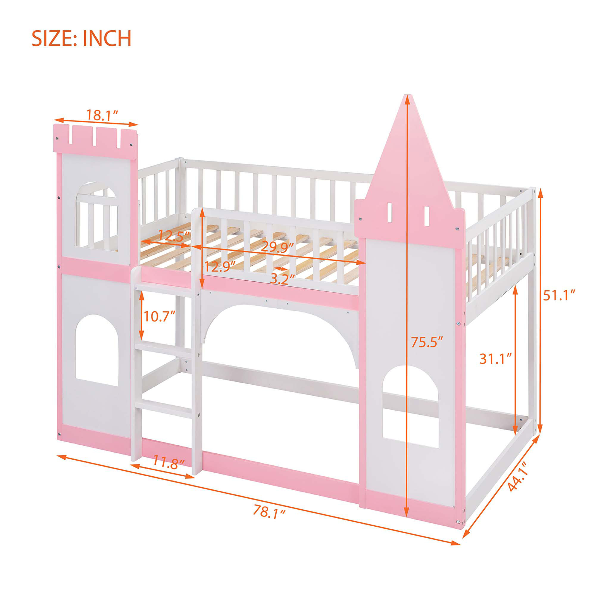 Corrigan Studio® Castle Bunk Bed With Ladder | Wayfair