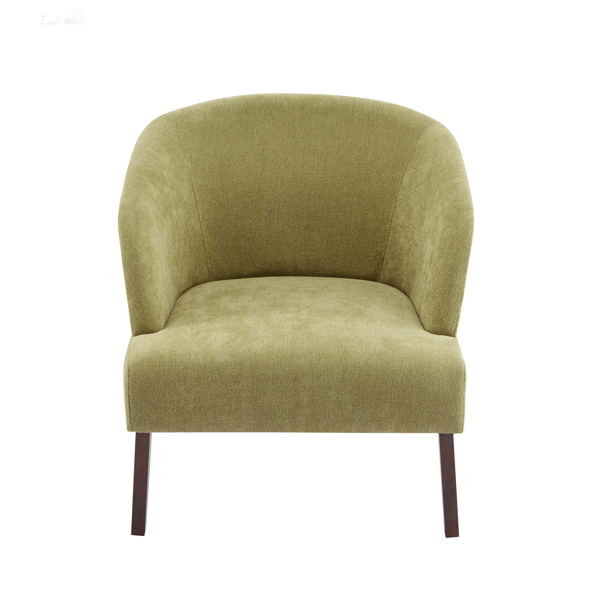 George Oliver Modern Accent Chair with Round Back & Wooden Legs - Mid ...